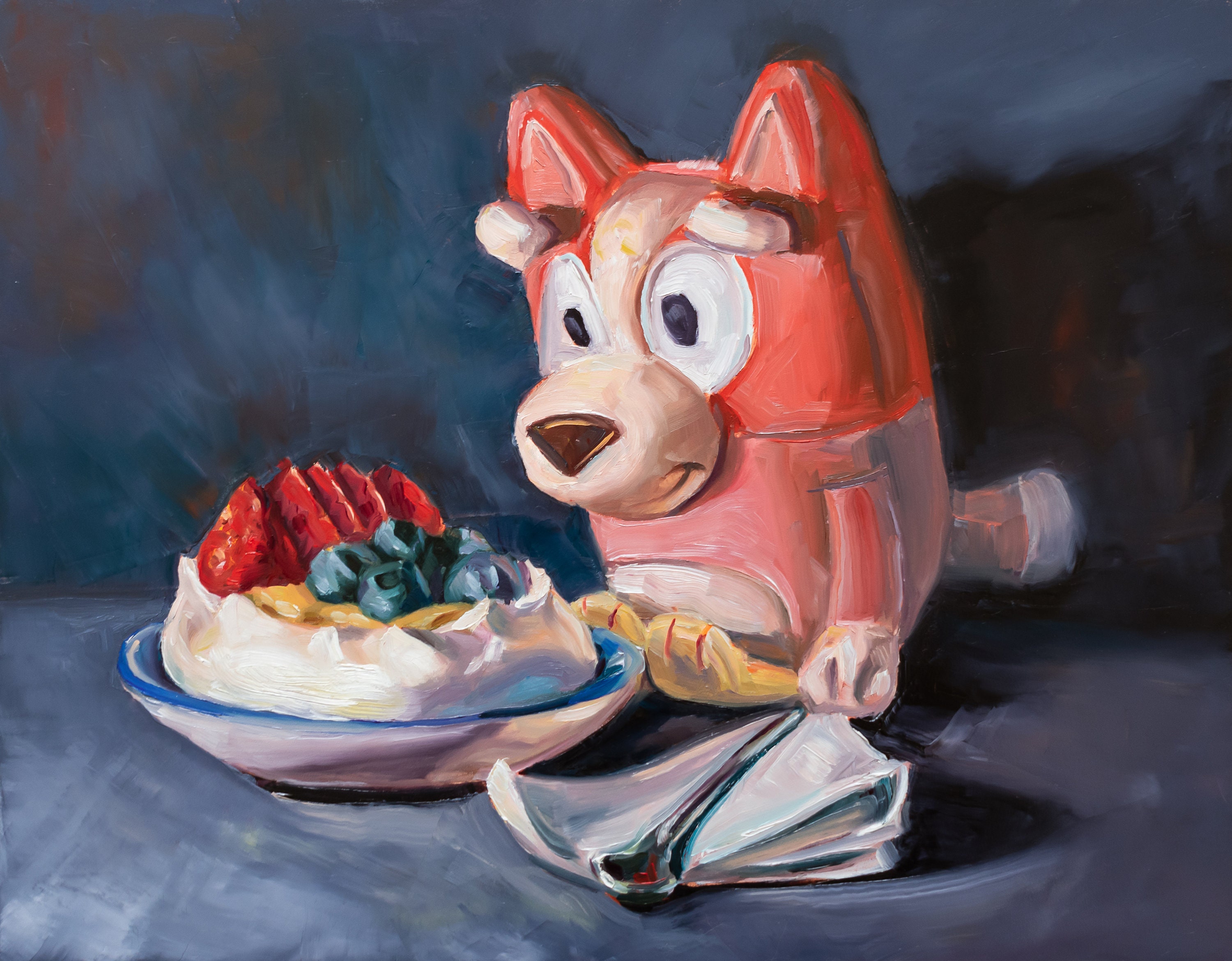 Original Framed Oil Painting: Bingo With Pavlova - Etsy