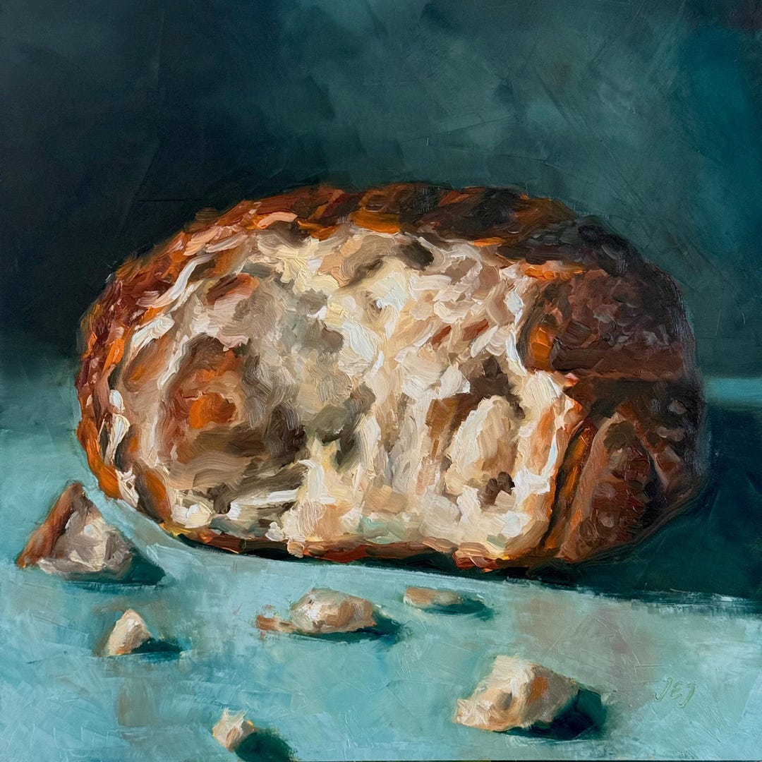 Original Oil Painting: Sourdough Bread (2024) - Etsy