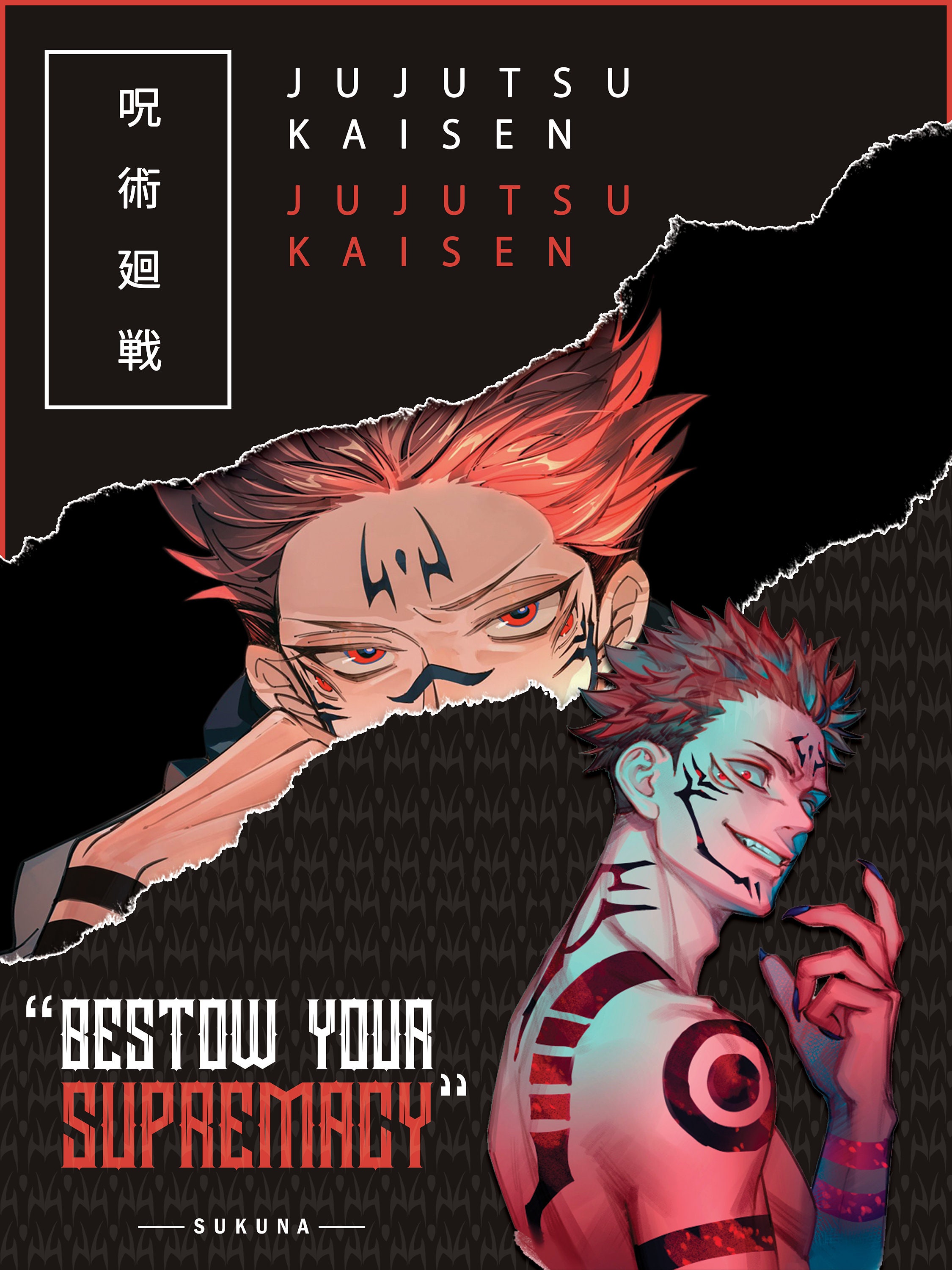 Sukuna's Supremacy Framed Anime Poster, Elevate Your Space With Sukuna ...