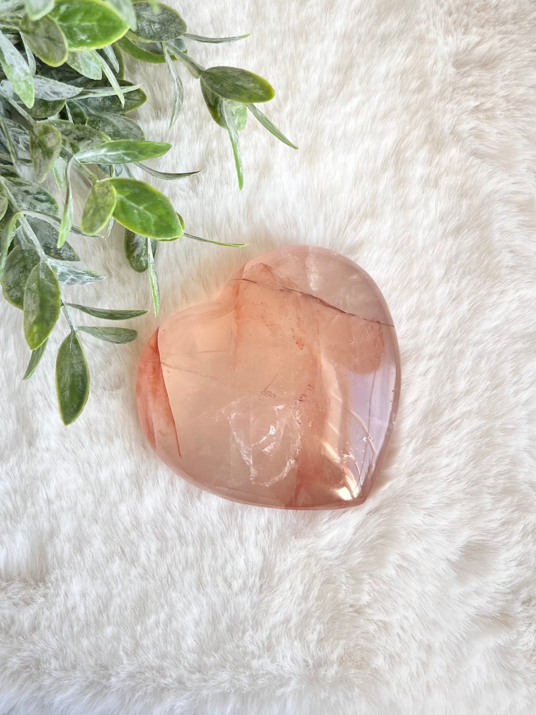 SUPER Translucent Fire Quartz Red Healer Heart - BIG! - Etsy