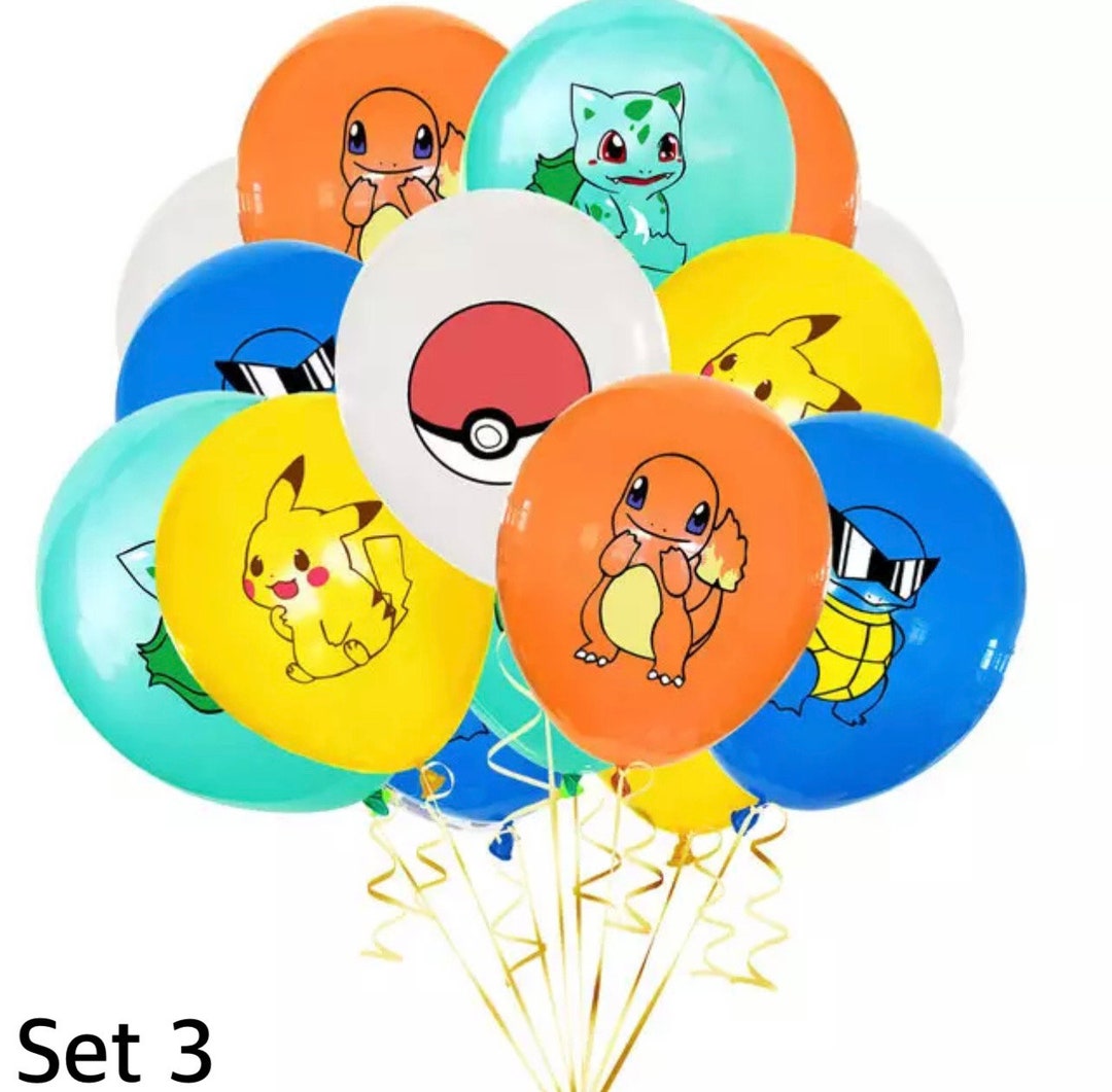 Cartoon Pokemon Pikachu Latex Balloon Set Pikachu Squirtle - Etsy