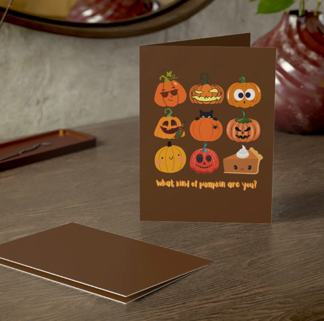 Halloween Card Cute Pumpkin Card Halloween Party Invitation - Etsy