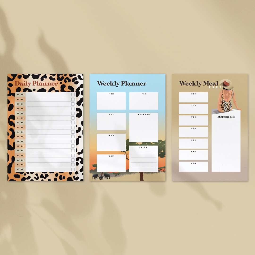 Safari Theme | Safari Planner | Daily Planner | Weekly Planner | Weekly ...