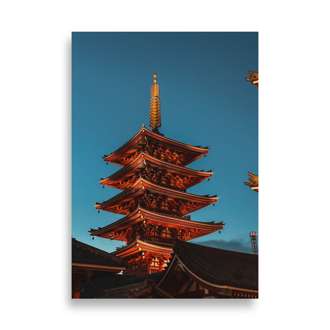 Tokyo Temple Poster - Serene Japanese Shrine Art Print - Etsy