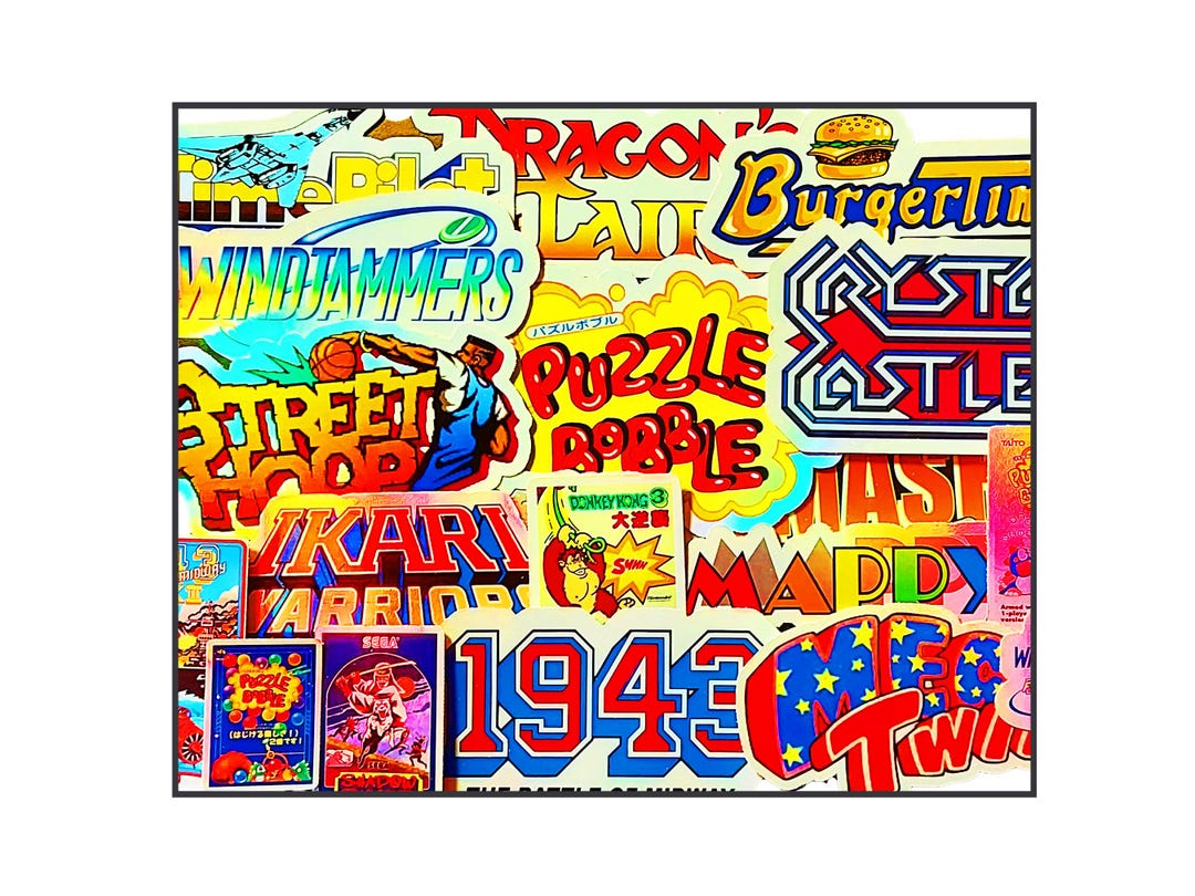 Retro Arcade Stickers 4 Holographic Sticker Set Retro Game 80s, 90s ...