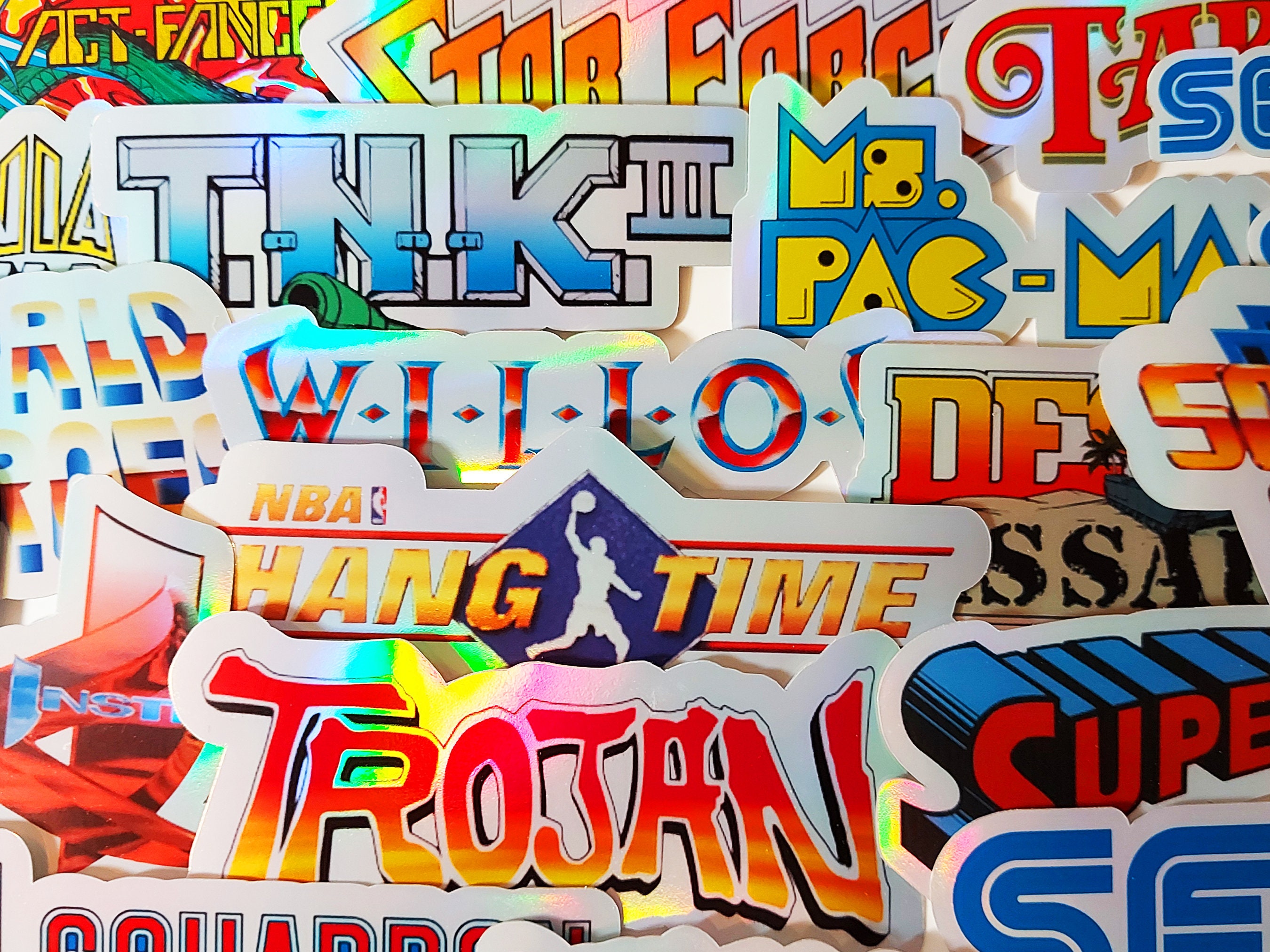 Arcade Super Set 2 120 Vinyl Holographic Stickers Arcade - Etsy