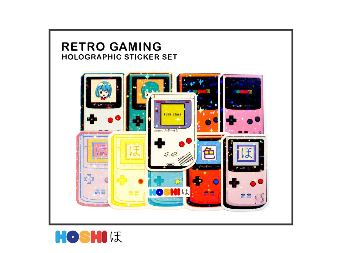 Retro Gaming Stickers - 10 Portable Consoles - Glitter Stars ...