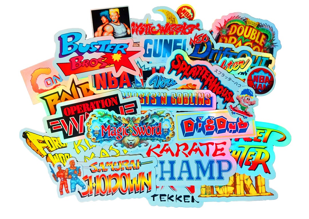 Retro Arcade Volume 3 27 Holographic Stickers Custom Arcade Custom ...