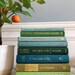 Monochromatic Green Decorative Book Set Stack - Shelf Decor - Etsy
