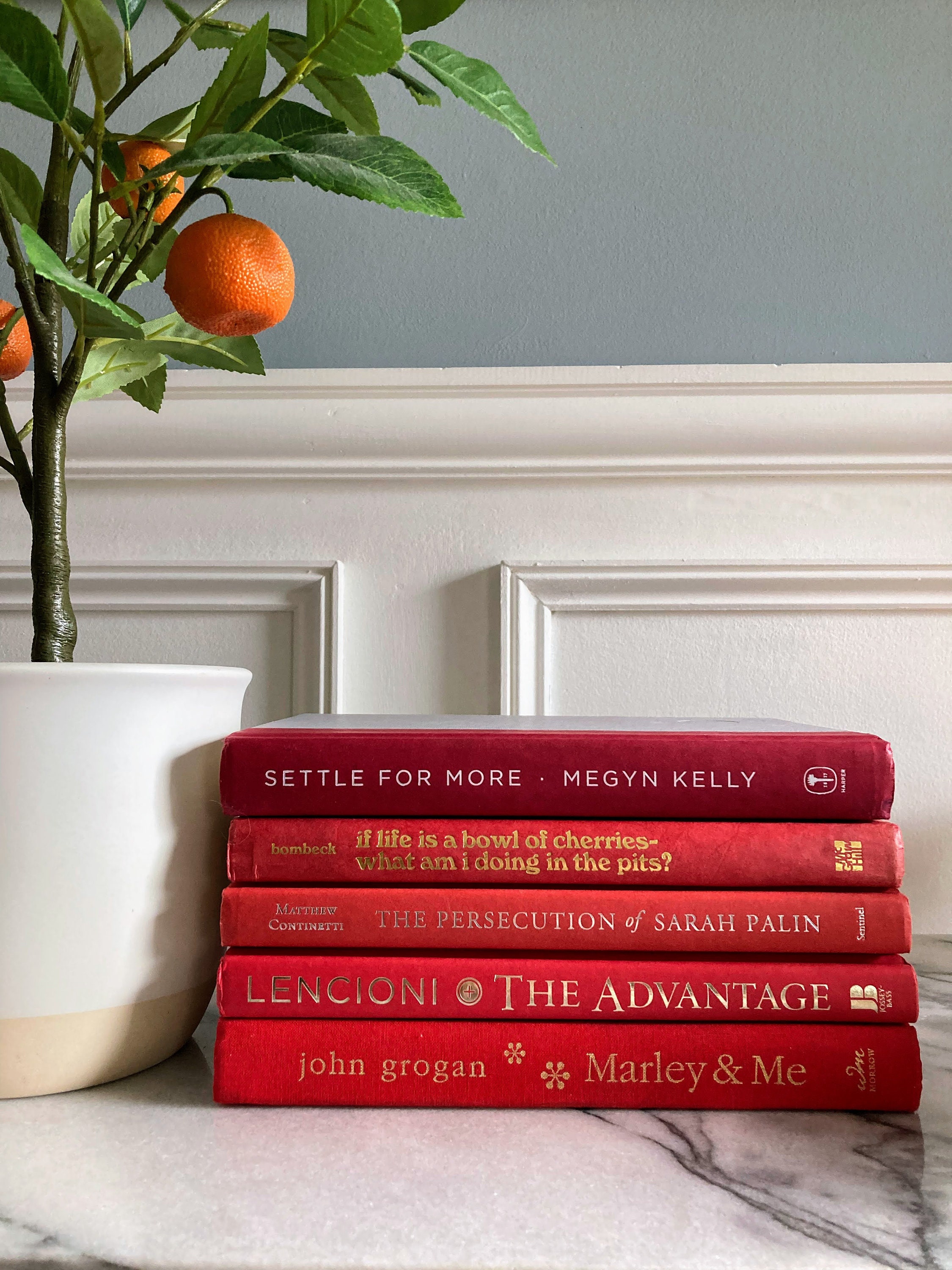 Red Decorative Book Set Stack - Shelf Decor - Etsy