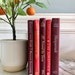 Red Decorative Book Set Stack - Shelf Decor - Etsy