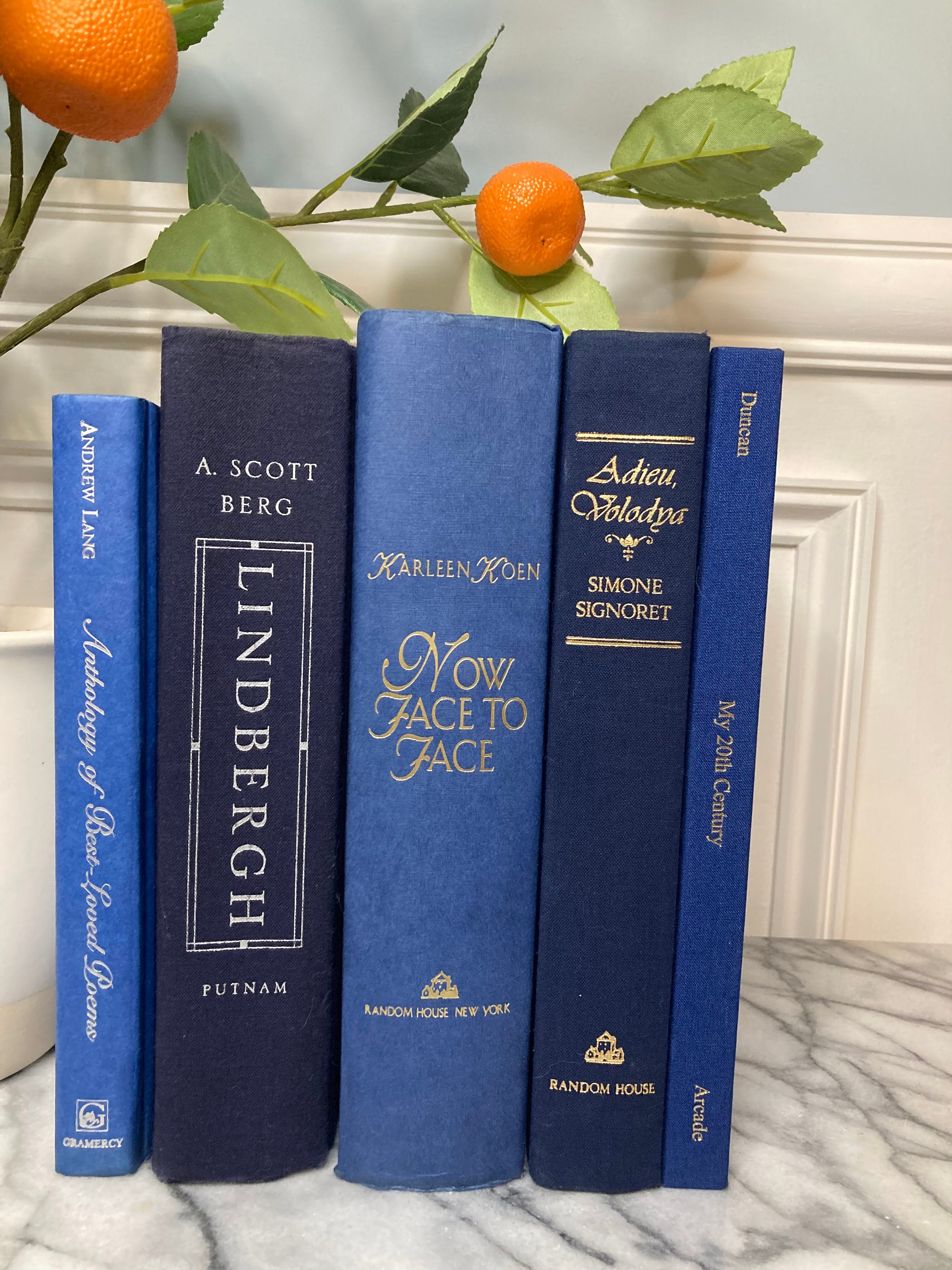 Monochromatic Blue Decorative Book Set Stack - Shelf Decor - Etsy
