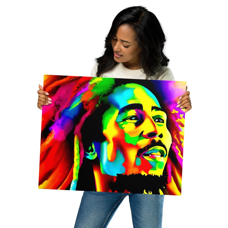 Bob Marley Abstract Instant Download | Museum-quality | Bold Neon ...