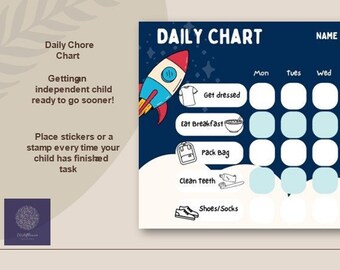 Getting Ready Chart for Kids - Etsy UK