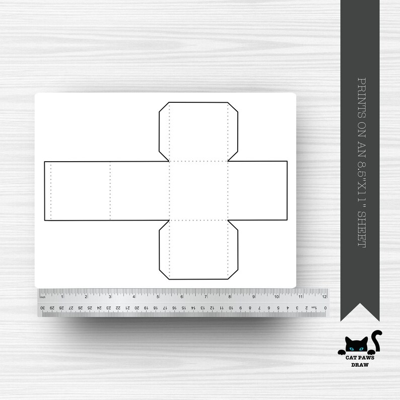 Paper Box Cutting Template PDF PNG SVG Customizable Paper Box Instant ...