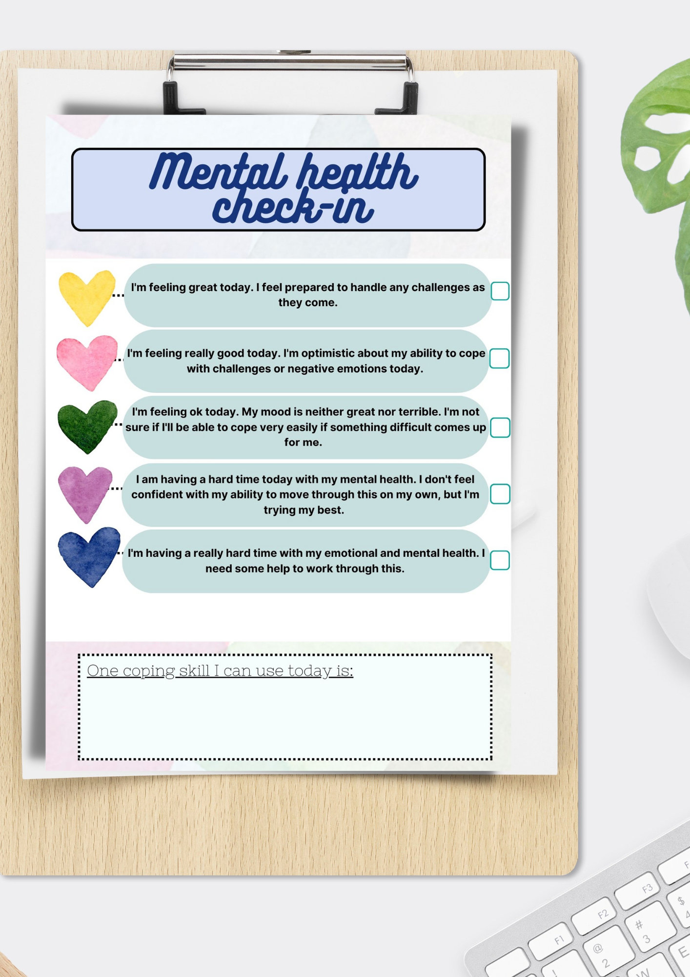 Mental Health Check-in; Communication Tool for Therapists, Teachers, or ...