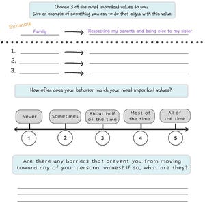 Know Your Values- Self-reflection Worksheet for Kids, Teens, or Parents ...