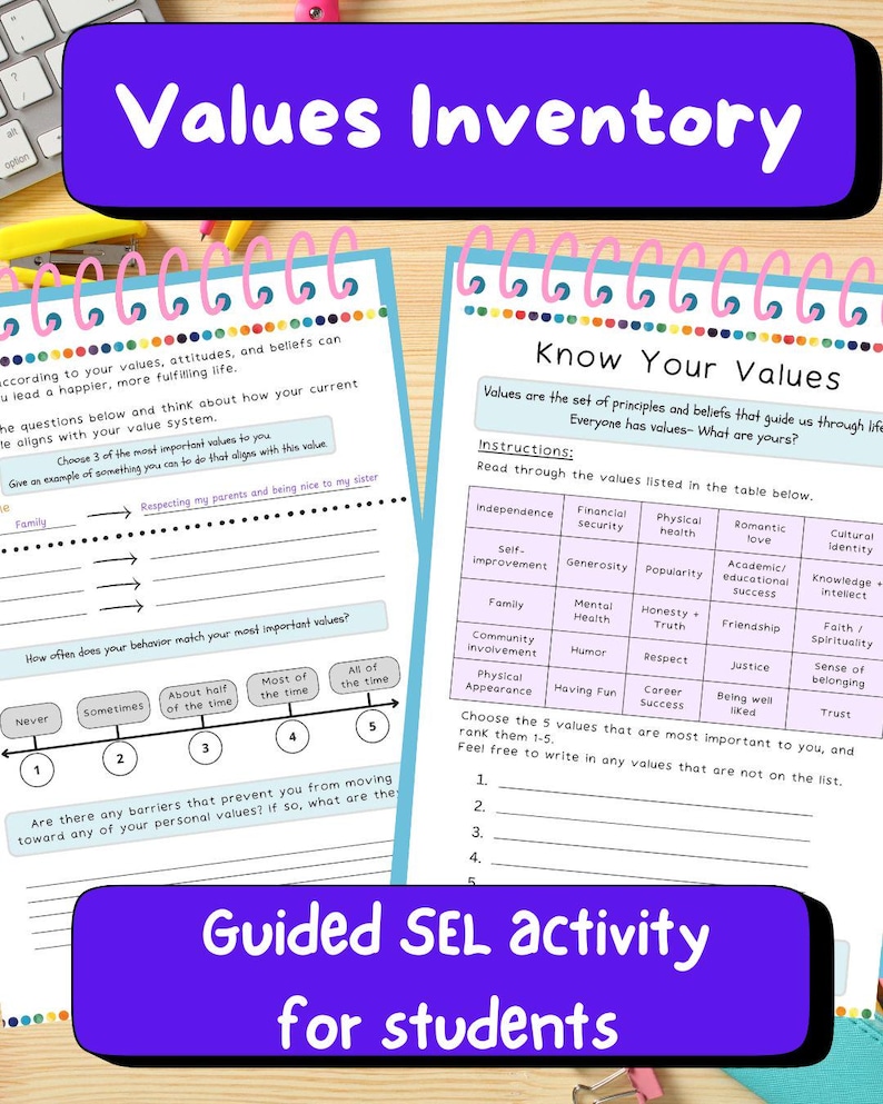 Know Your Values- Self-reflection Worksheet for Kids, Teens, or Parents ...