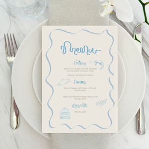 Wedding Menu | Illustrated Menu | Template | Printable Menu ...