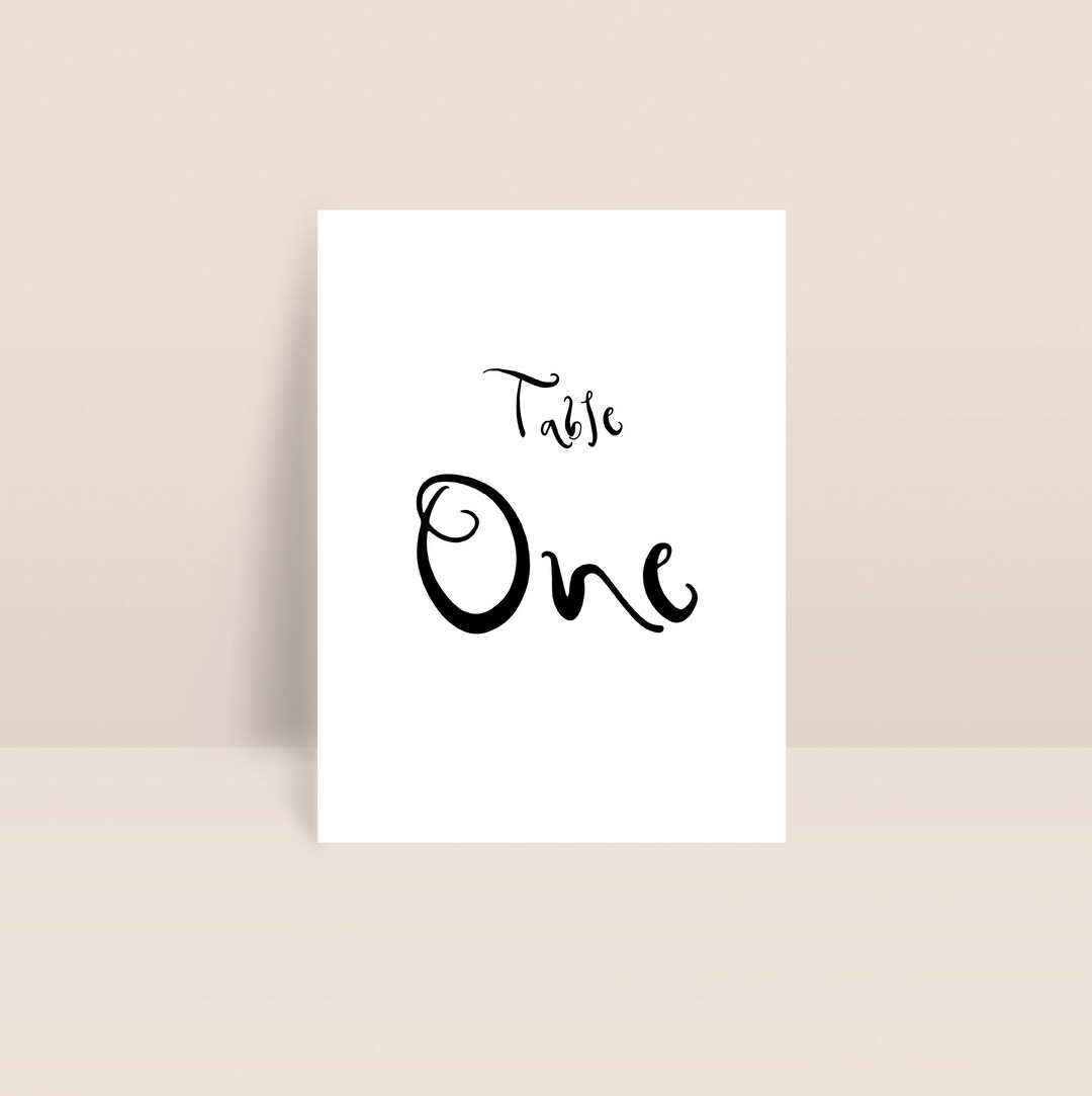 Table Number Template | DIY Printable | BRITT Design - Etsy