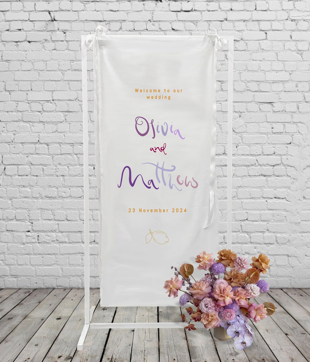 Linen Welcome Sign | Seating Chart Cloth Sign | Printed Fabric Wedding ...