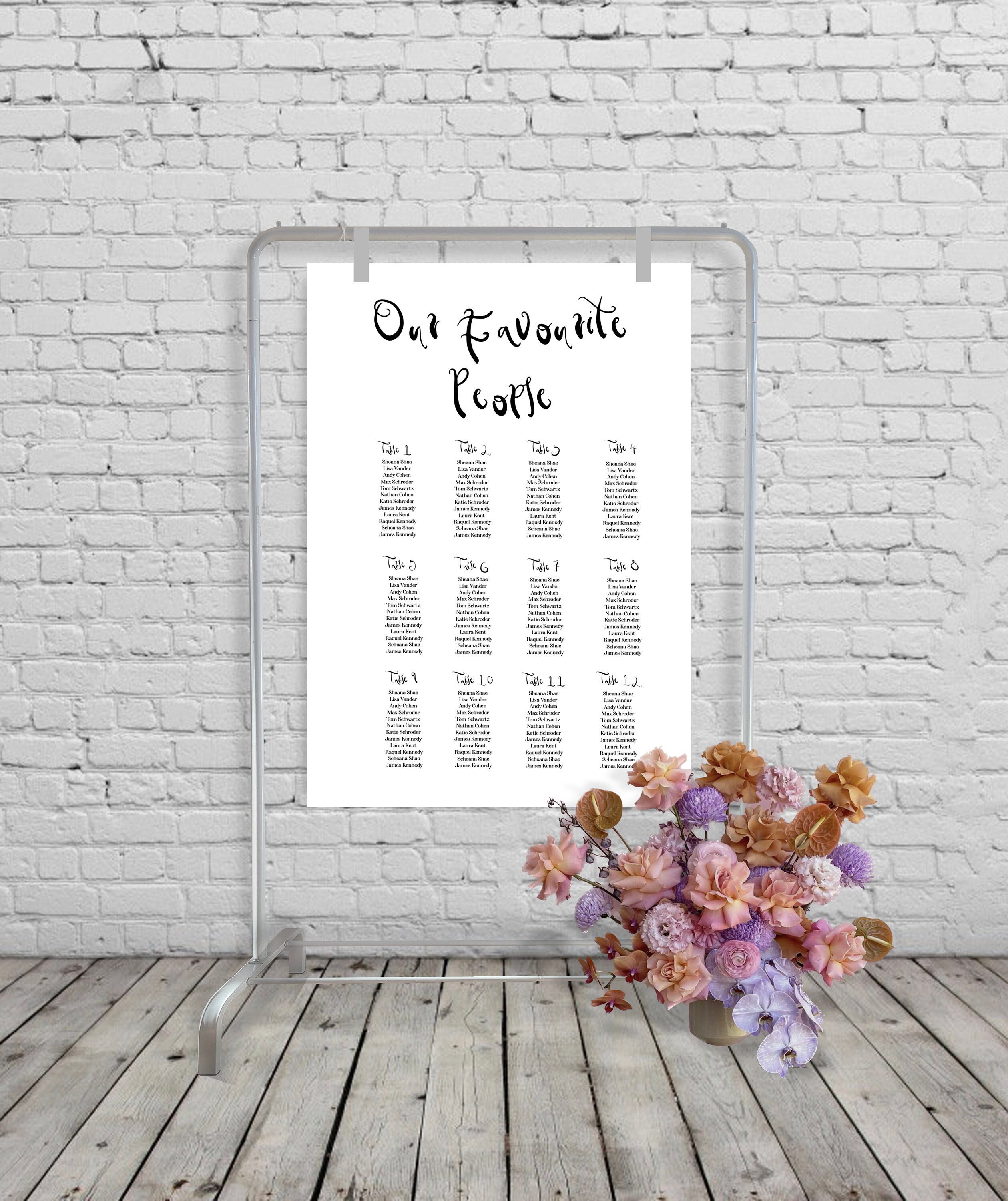 Seating Chart Sign Template | Instant Download | Printable Sign | BRITT ...