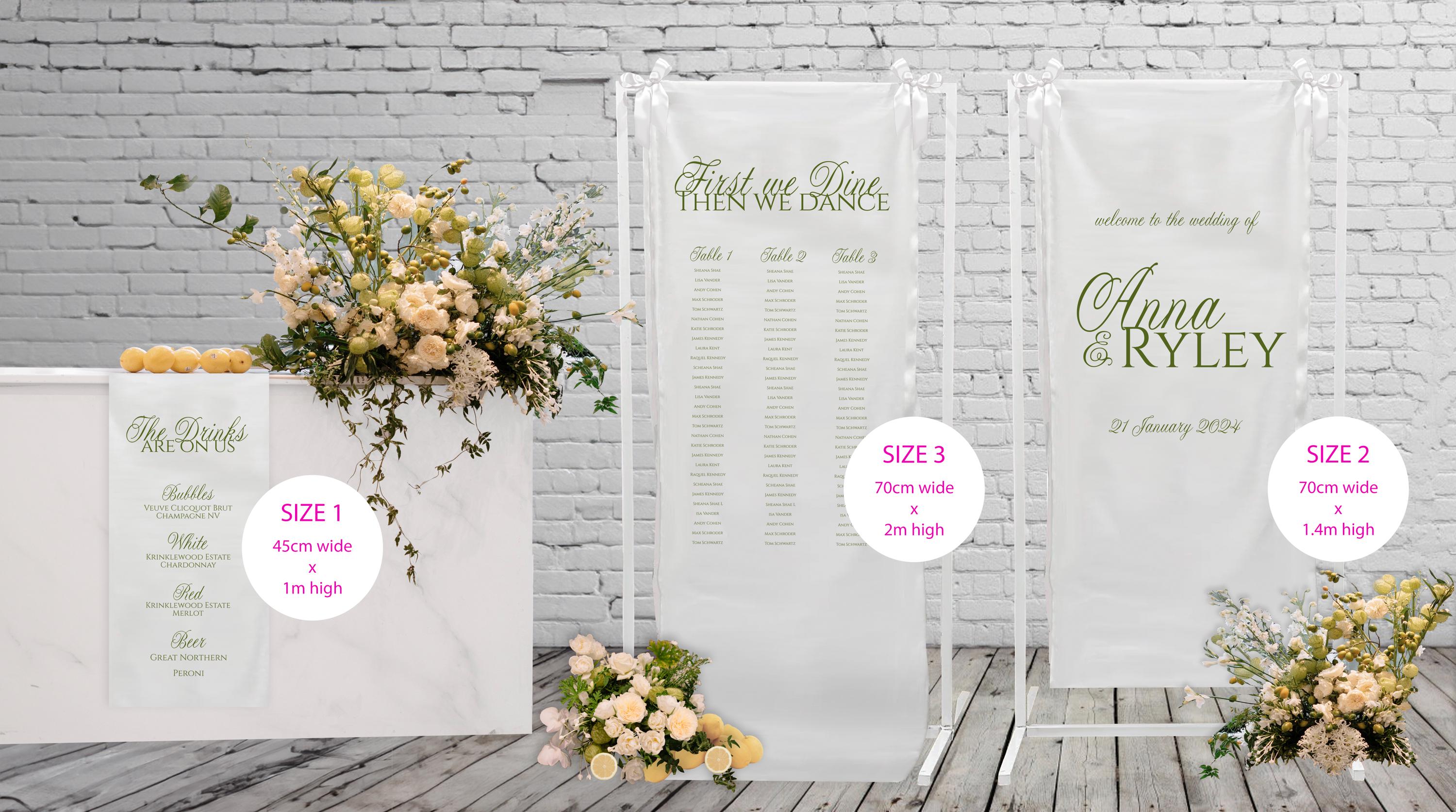 Linen Sign Bundle Bar Sign Welcome Seating Sign Welcome Cloth Sign ...