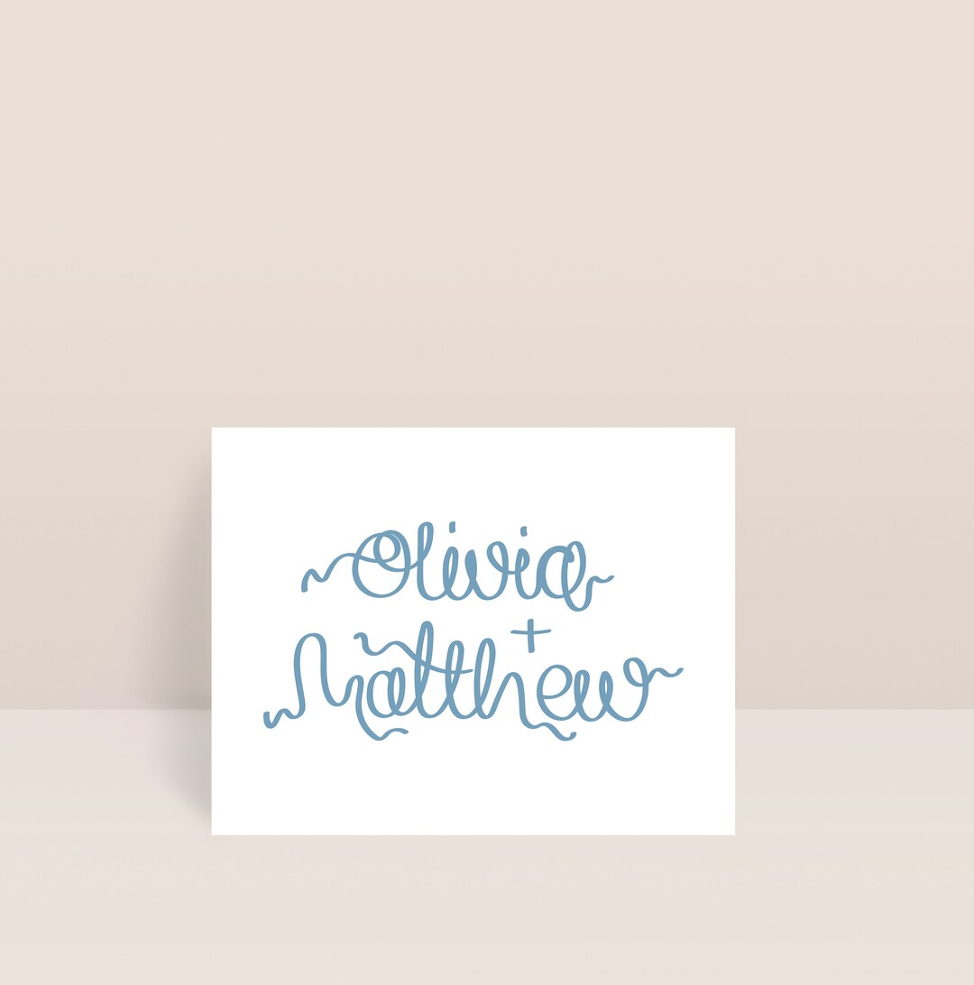 Handwritten Pair of Names made to Order - Etsy