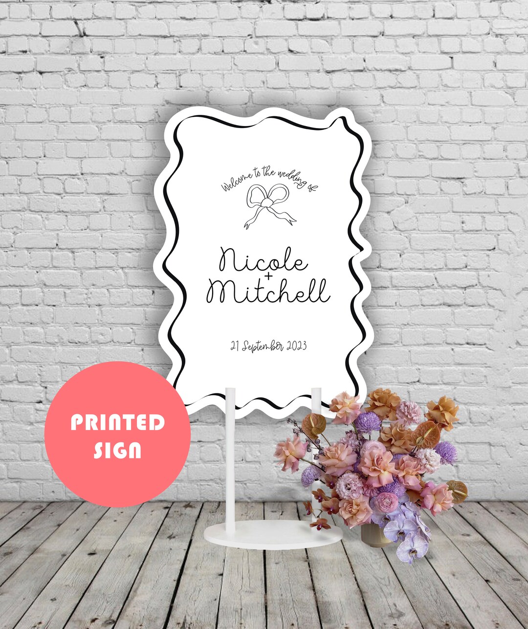 Welcome Sign Printed A1 Size Sign Wavy Cut RICH Design - Etsy Australia