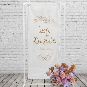 Linen Welcome Sign Seating Chart Cloth Sign Printed Fabric Wedding Sign ...