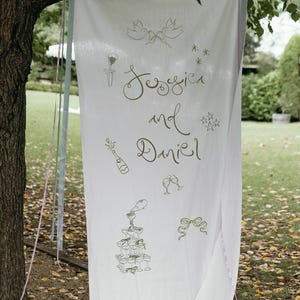 Linen Welcome Sign Seating Chart Cloth Sign Printed Fabric Wedding Sign ...