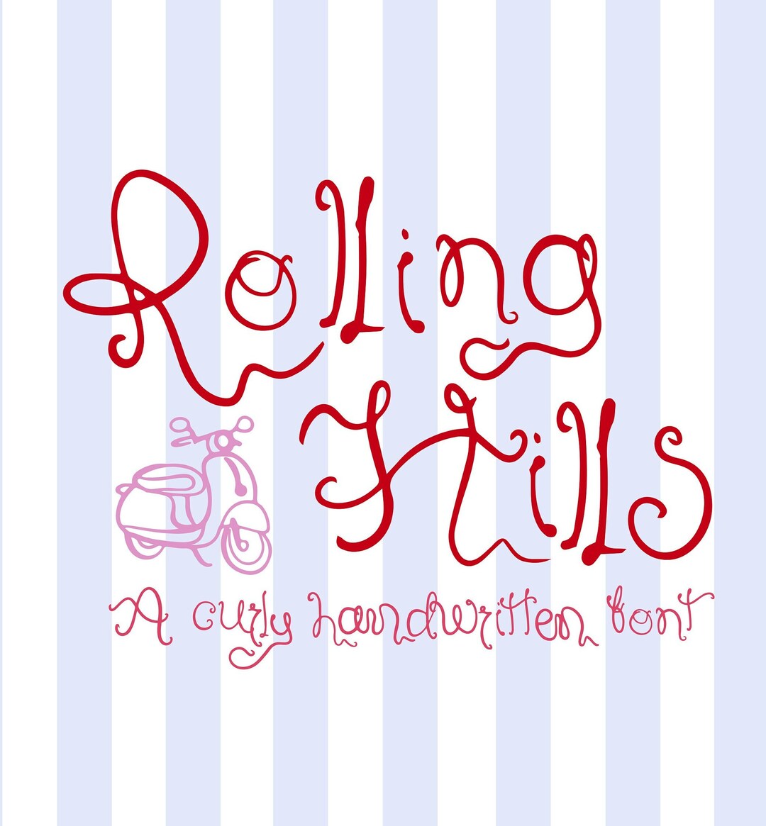 Rolling Hills Handwritten Font Curly Font Modern Calligraphy Sign ...