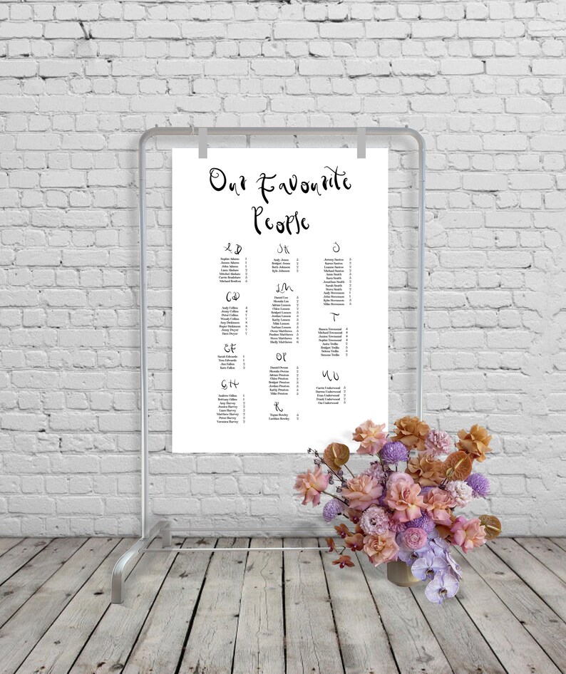 Seating Chart Sign Template | Instant Download | Printable Sign | BRITT ...