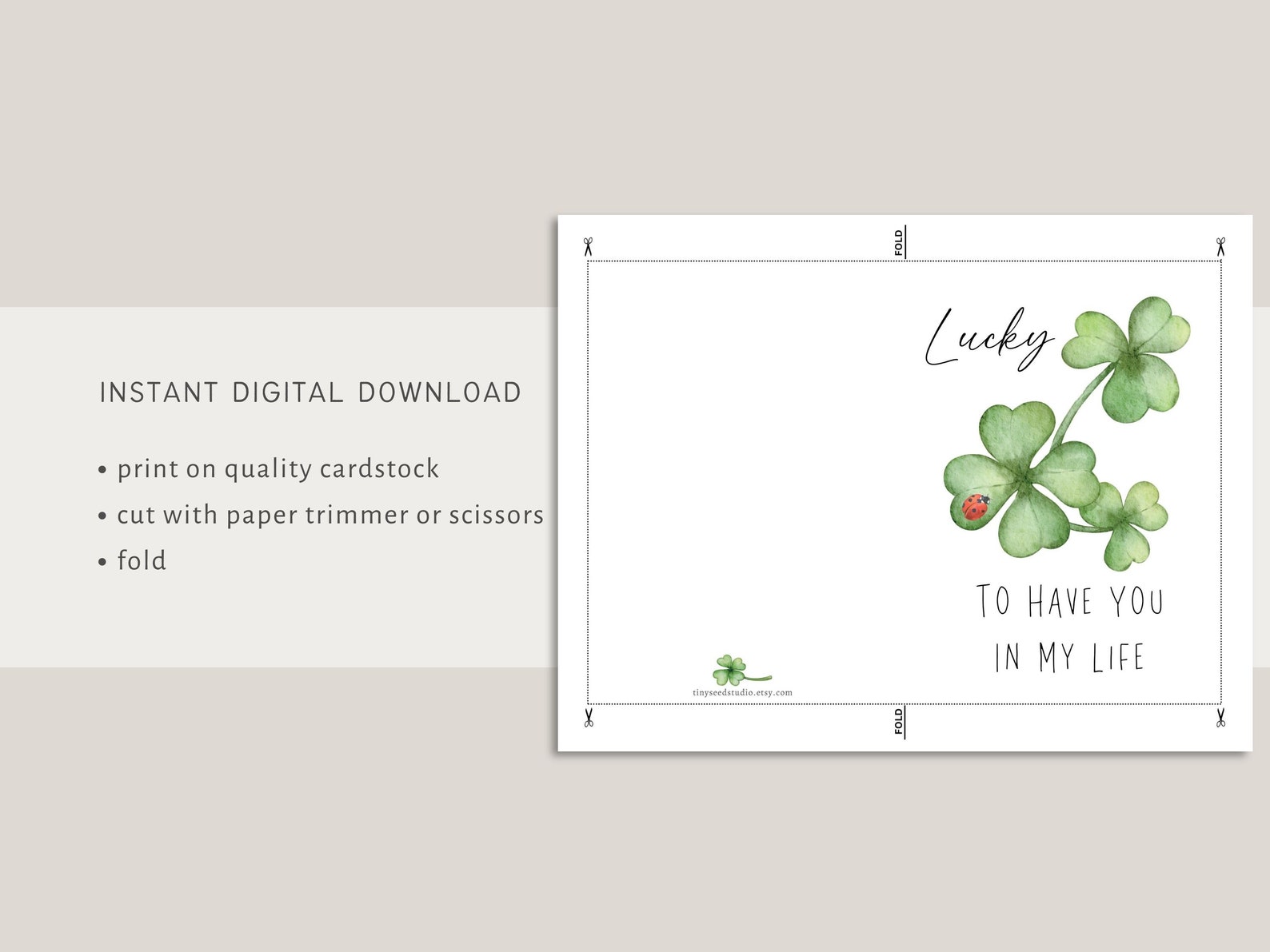 Lucky to Have You Printable Card | 5x7 and 4x6 | Instant Digital ...