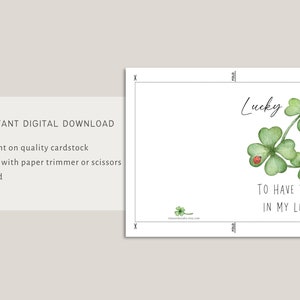 Lucky to Have You Printable Card | 5x7 and 4x6 | Instant Digital ...