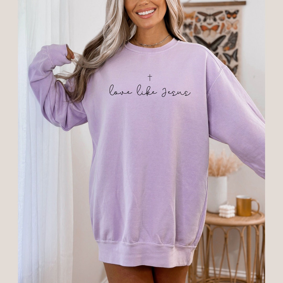 Love Like Jesus Sweatshirt Cute Christian Minimalist Sweatshirt Mini ...