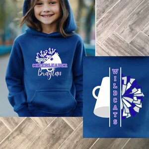 Custom Cheer Hoodie Your Team Personalized Name Cute Cheerleading Shirt ...