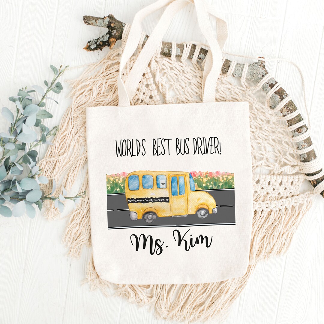 Personalized Bus Driver Tote Gift for Bus Driver Bus Monitor Gift ...