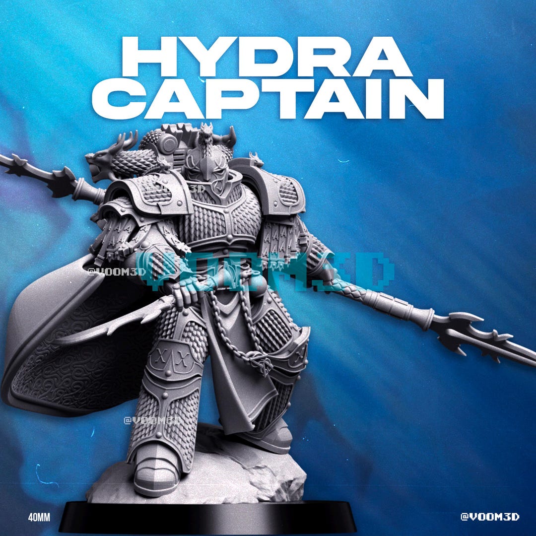 Custom 3D Printed Hydra Captain High-detail Miniature for Wargames - Etsy