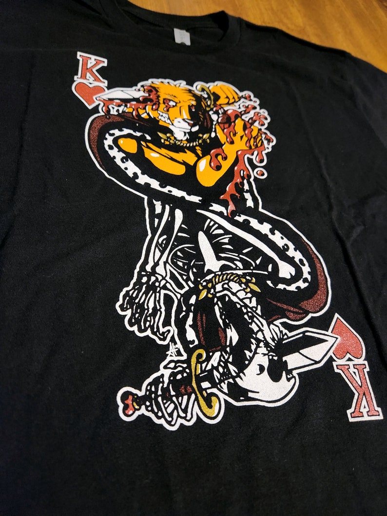 King of Hearts Furry Gore Blood Playing Card Lion Skeleton - Etsy