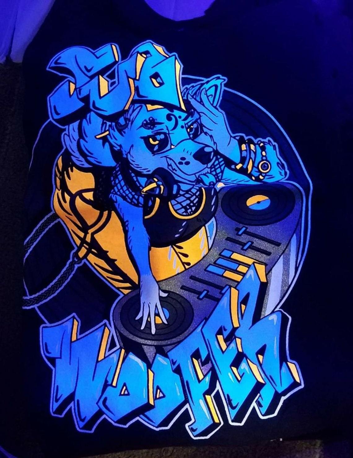 Subwoofer Furry DJ Rave UV Black Light Glow Tee T-shirt - Etsy
