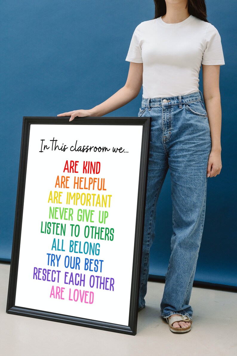 Classroom Sign, Class Rules, Inclusive Poster, Equality Print, Positive ...