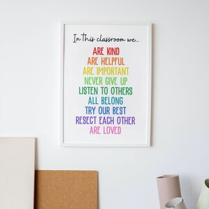 Classroom Sign, Class Rules, Inclusive Poster, Equality Print, Positive ...