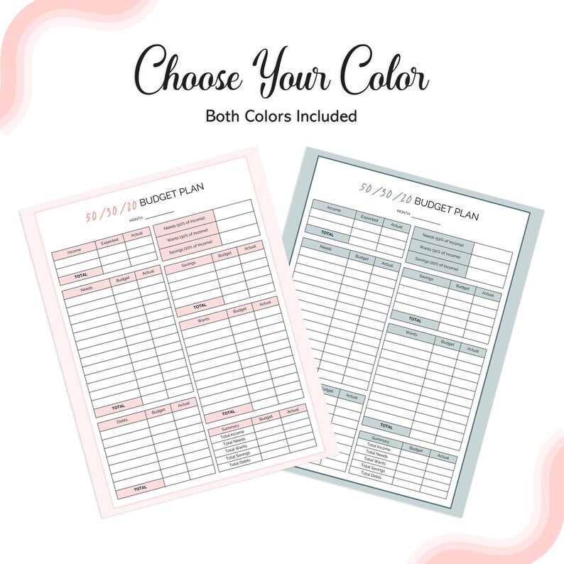 Printable Budget and Expense Tracker, Monthly Income Spending Planner ...