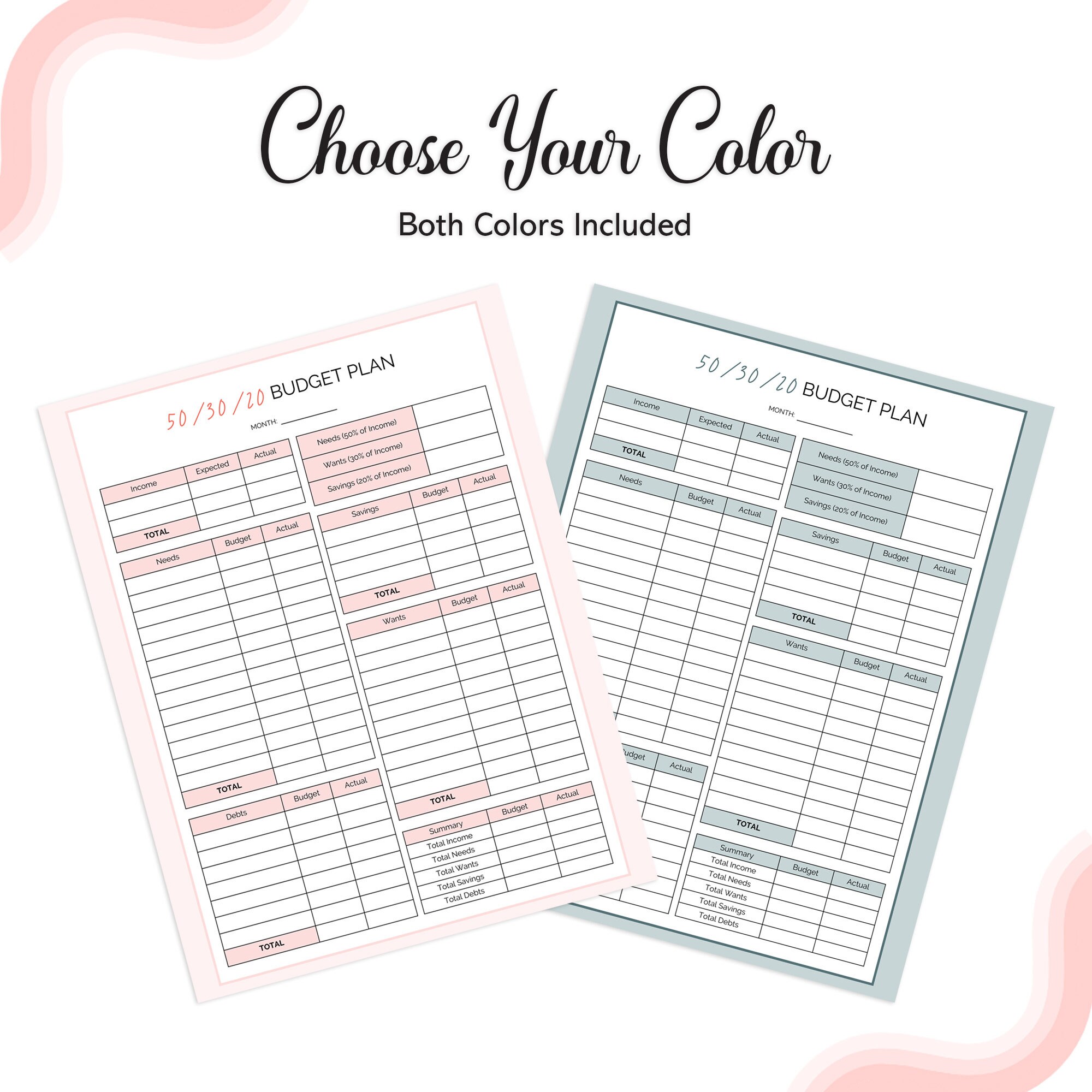 Printable Budget and Expense Tracker, Monthly Income Spending Planner ...