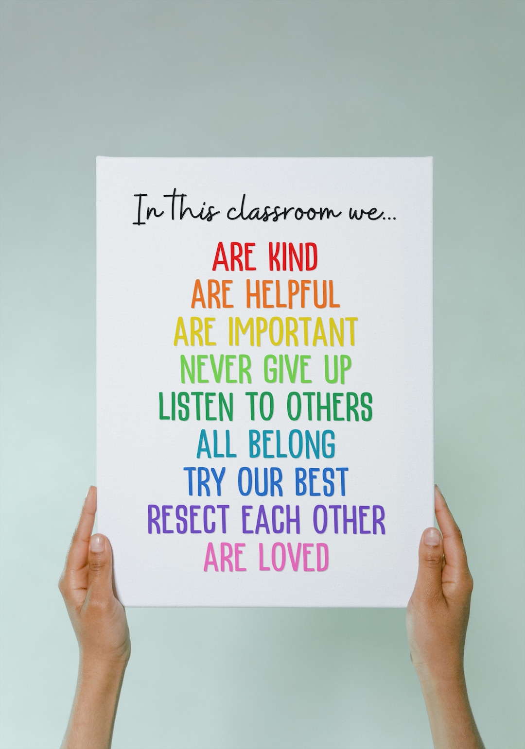Classroom Sign, Class Rules, Inclusive Poster, Equality Print, Positive ...