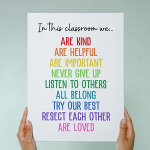 Classroom Sign, Class Rules, Inclusive Poster, Equality Print, Positive ...