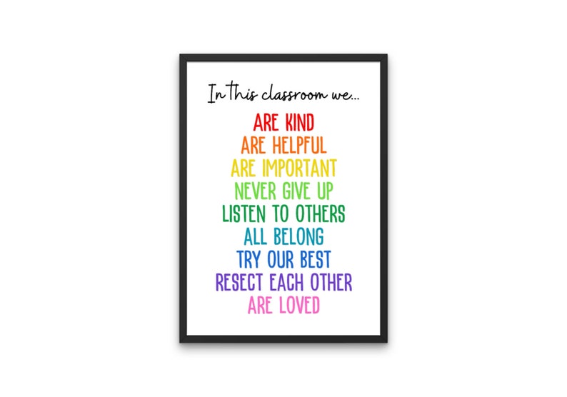 Classroom Sign, Class Rules, Inclusive Poster, Equality Print, Positive ...