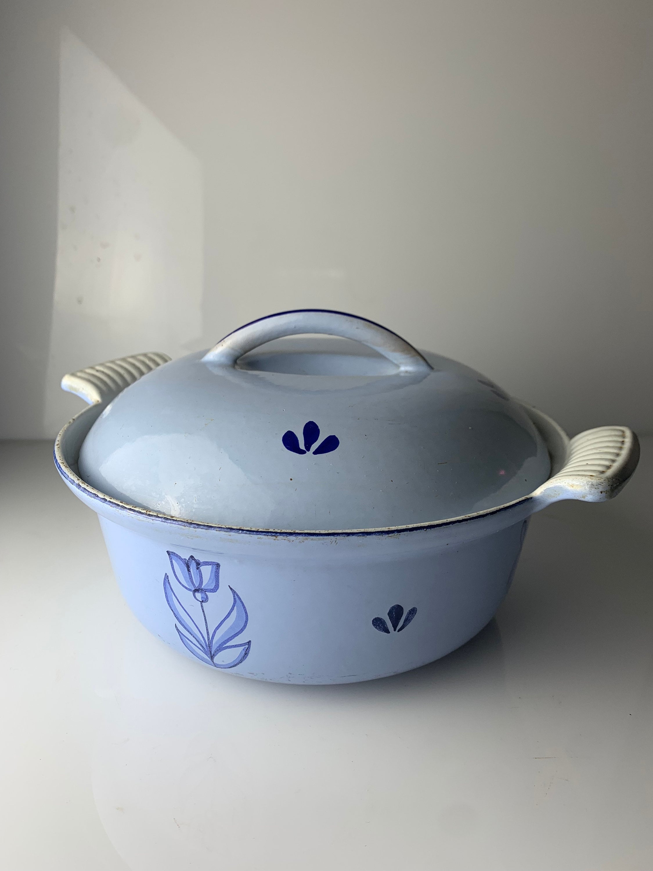 Vintage Dru Holland Blue Dutch Oven Dish - Etsy