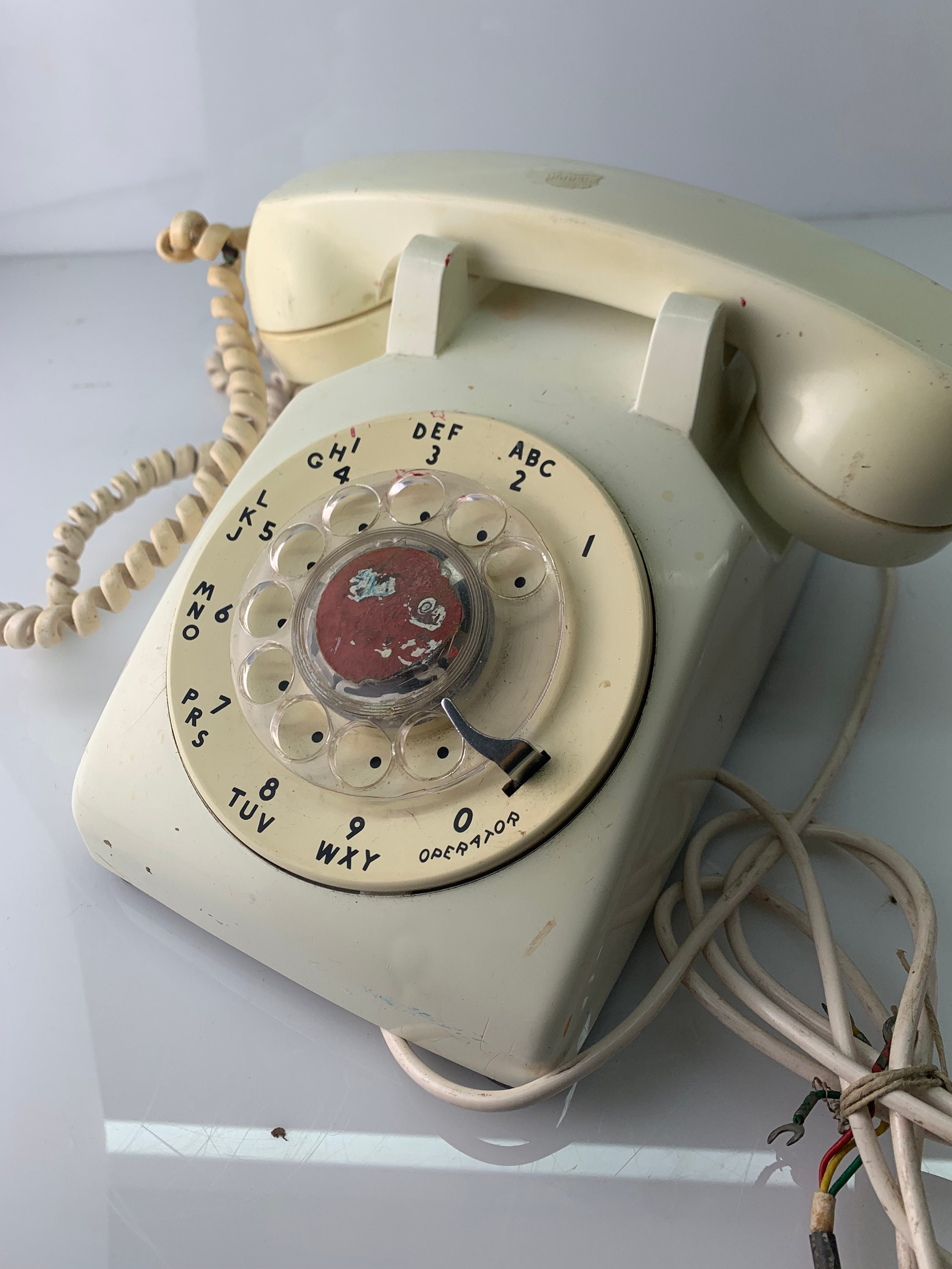 Vintage Retro Rotary White Bell System Desk Phone - Etsy